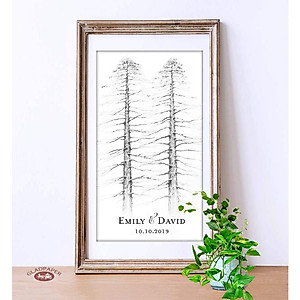 Alternative Wedding Guest Book, Pine Tree Guest Book Custom Wedding Guestbook, Wedding Guest Book Ideas, Rustic Guestbook Tree Alternative, Free Sign, GladPaper