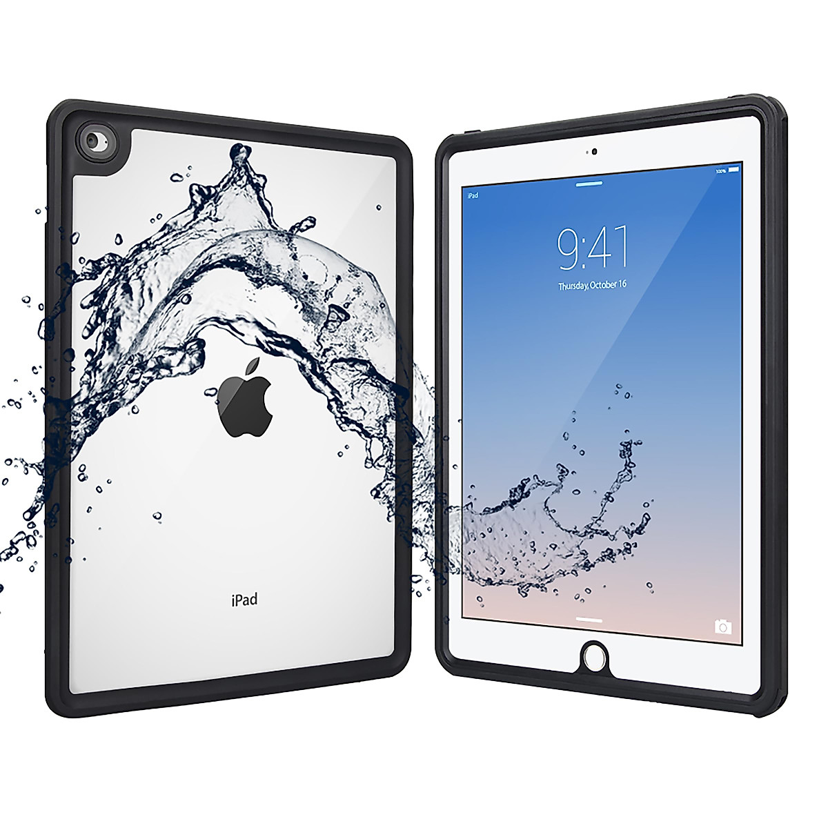 ShellBox Compatible for 2017/2018 Waterproof Case iPad 9.7 inch, iPad 6th Generation Shockproof Case Water Resistant IP68 360 Degree All Round Protective Ultra Slim Thin Dust/Snow Proof with Lanyard