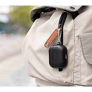 Leather Case Compatible with AirPods 3rd Generation, Lopie Handmade Sheep Leather Case with Keychain for New AirPods 3, Portable Protective Case/Cover with Loss Prevention Clip for Man/Woman - Black