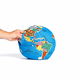 Hugg-A-Planet Pocket Earth with Moon Soft Plush Globe for Learning | for Kids, Teens, Adults, Teachers, and Parents | Educational Toy | Labels of The Earth and Moon |