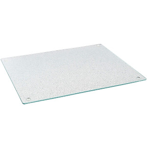 Farberware Large Glass Utility Cutting Board, Dishwasher-Safe Tempered Glass Kitchen Board with Non-Slip Feet, Scratch Resistant, Heat Resistant, Shatter Resistant, 12-Inch-by-14-Inch, Clear