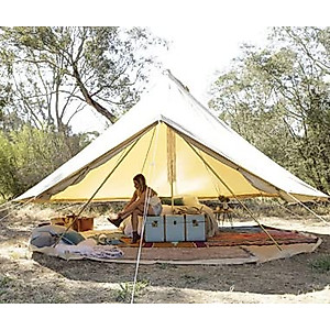 Psyclone Tents Removable Floor 4 Windows 5m/16.4ft Luxury Bell Tent Outdoor All Weather 8-10 Person Cotton Canvas Yurt Large Tent for Family Camping Glamping Hiking and Festivals