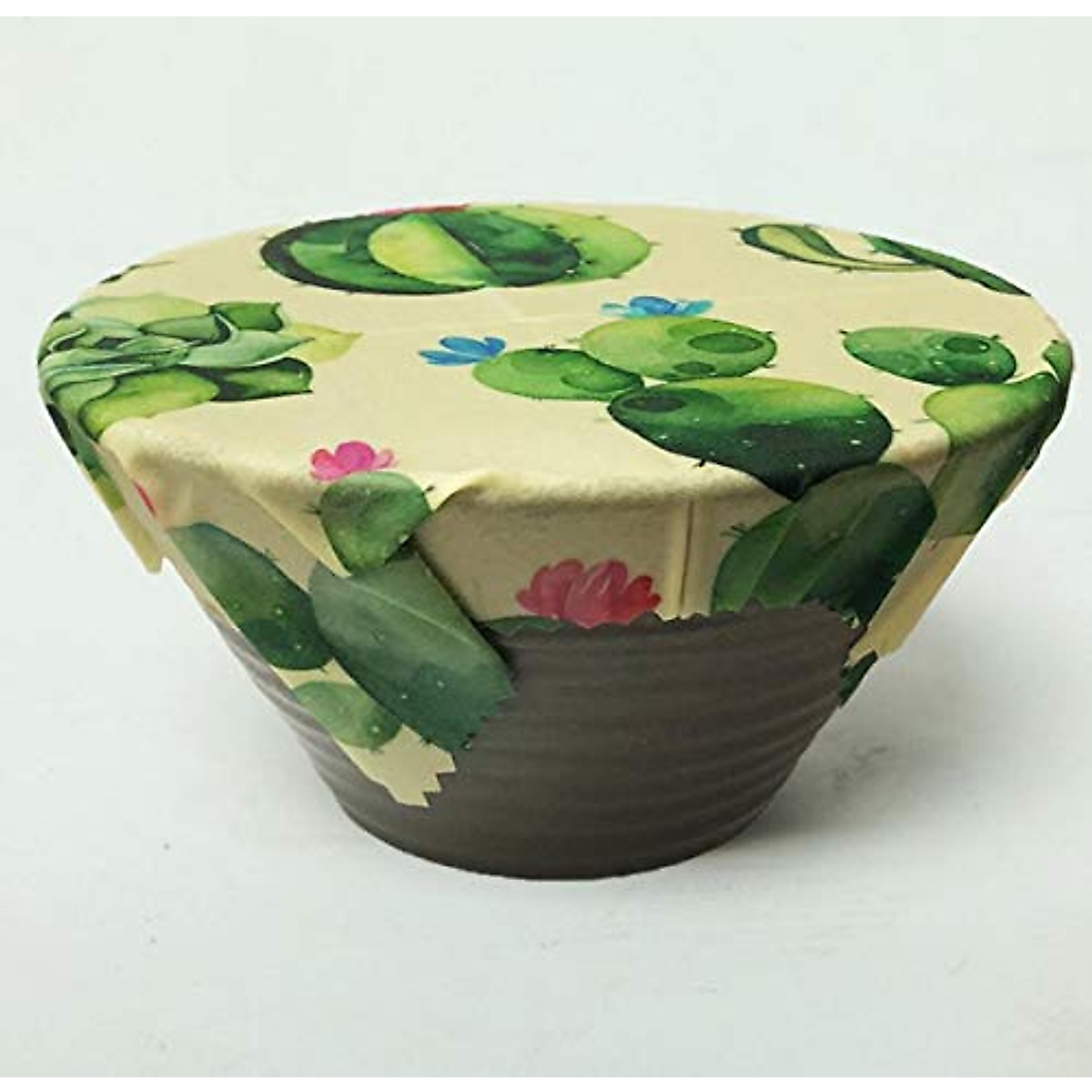 VOVOLO (Cactus Print 3 Pack S/M/LReusable Beeswax Food Wraps Eco Friendly Wrappers Sustainable Plastic Free Food Storage Washable Bowl Covers Sandwich Wrappers