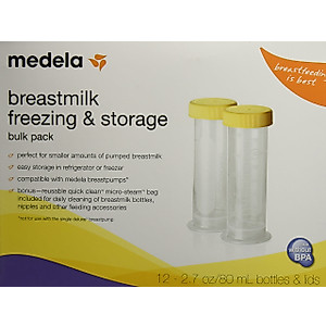 Medela Breast Milk Freezer Pack, 2.7 oz (80ml) Bottles (Pack of 12)