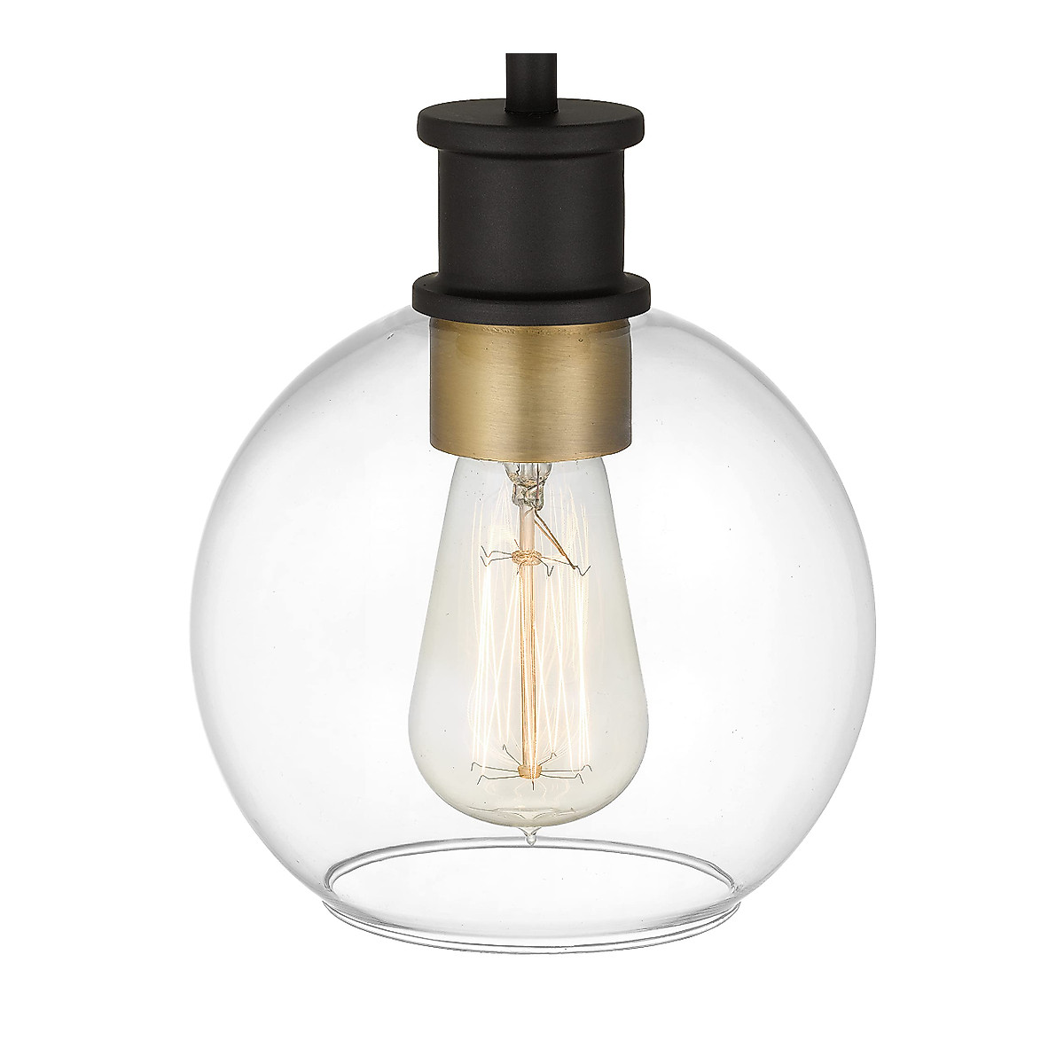 Tawson Dan Pendant Lighting, Island Pendant lights with 6.5 inch Clear Globe Glass Shade in Black and Gold Finish for Kitchen Island, Hallway, Entryway, Dining Room, Bedroom, Bulbs Not Included