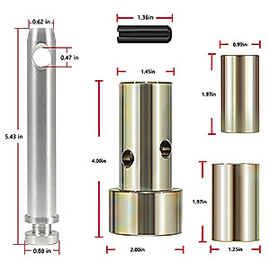 S07070200 Top Link Pin & TK95029 Quick Hitch Bushing Kit Heavy Duty Steel for Category I 3-Point Hitch Tractors