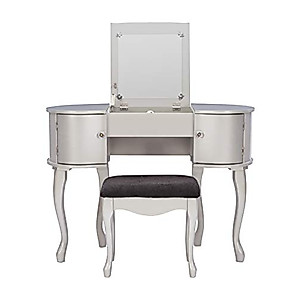 Linon Paloma Vanity Set, 30" x 40.5" x 19.25", Silver