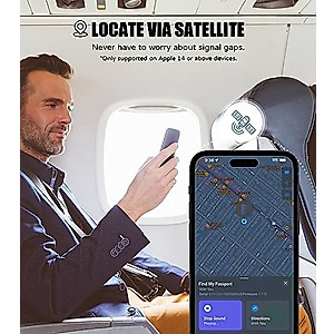 Coredy Passport Holder and Bluetooth Tracker Combo, Travel Must Haves Passport Cover Finder, Works with Apple Find My (iOS Only), RFID Blocking, Slim Travel Accessories Passport Wallet, Blue