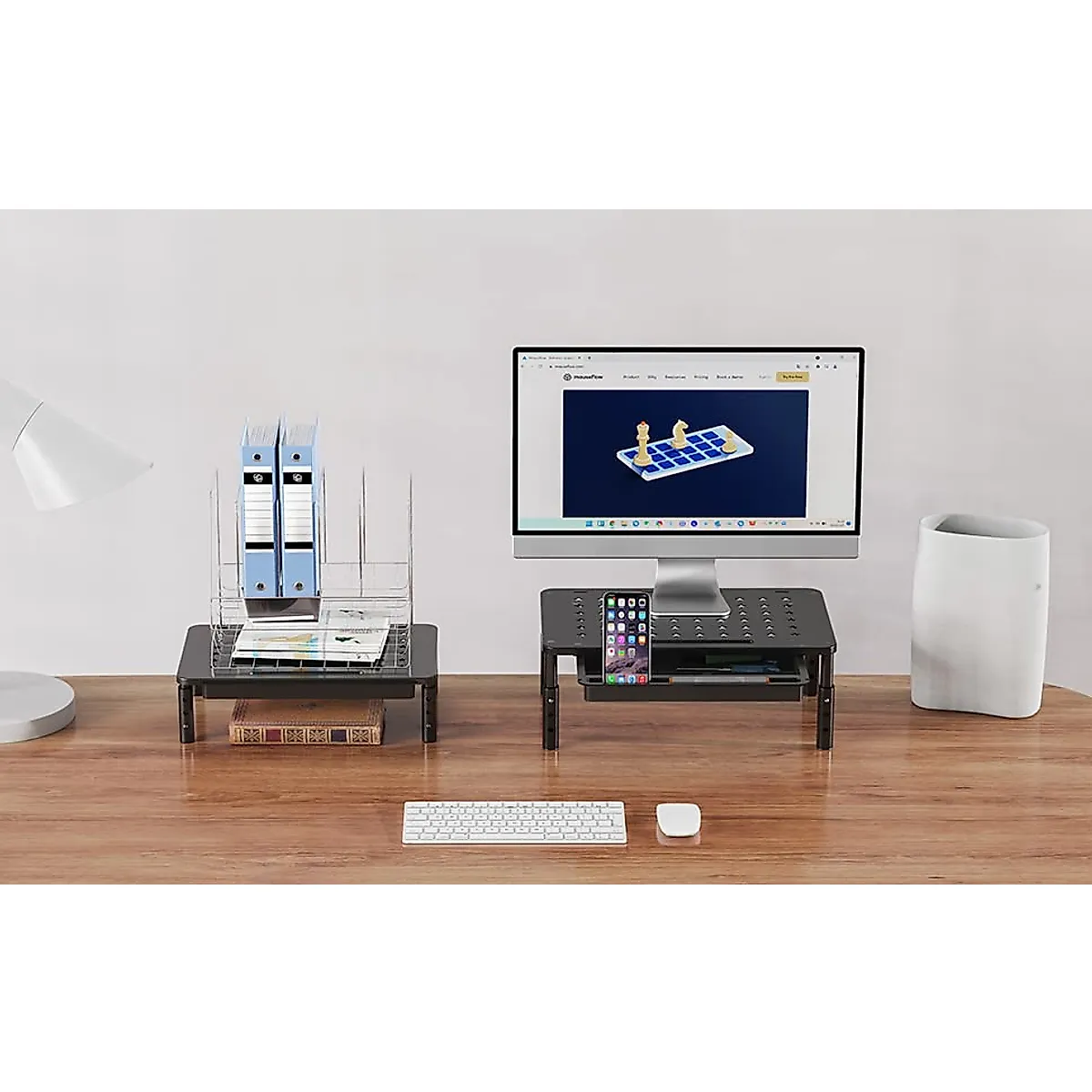 Zimilar Adjustable Monitor Stand Riser w/ Drawer - 2 Pack