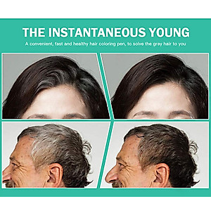 gowwim Root Hair Coloring Semi-permanent Dye Pen to Cover Gray Hair (Dark Brown)