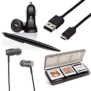 2DSXL Accessories, Orzly Ultimate Starter Pack for New Nintendo 2DS XL (Bundle includes: Car Charger / USB Charging Cable / Console Case / Cartridge Cases & more... (See full description for details)