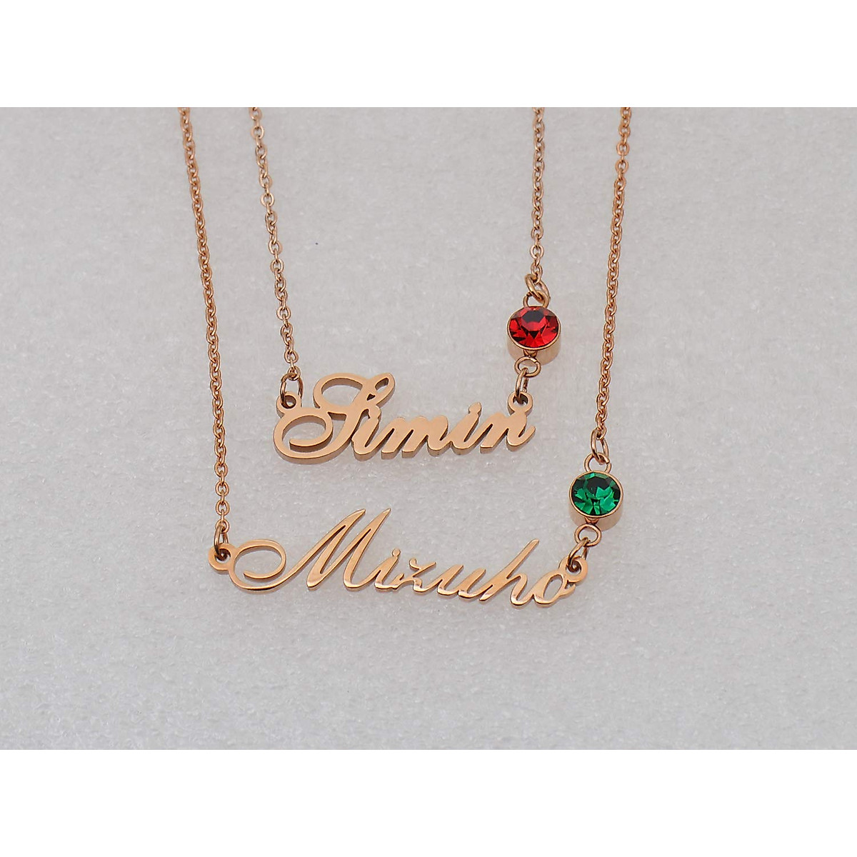 LikeFun Custom Made Any Name Necklace with Birthstone for My Girlfriend Cobi