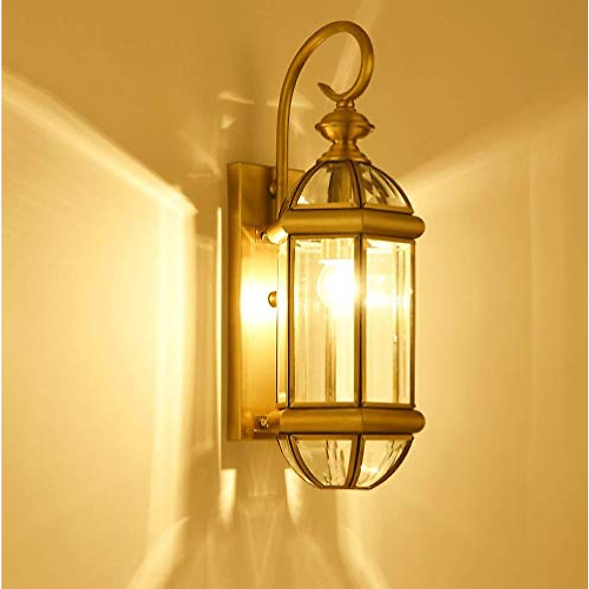 PEHUB Full Copper Wall Light E27 High Brightness Glass Wall Sconce Lamp European Luxury Elegant Lamp Fashion Creative Restaurant Aisle Indoor/Outdoor Wall Lantern Lighting Fixture Exterior Light Fixtu