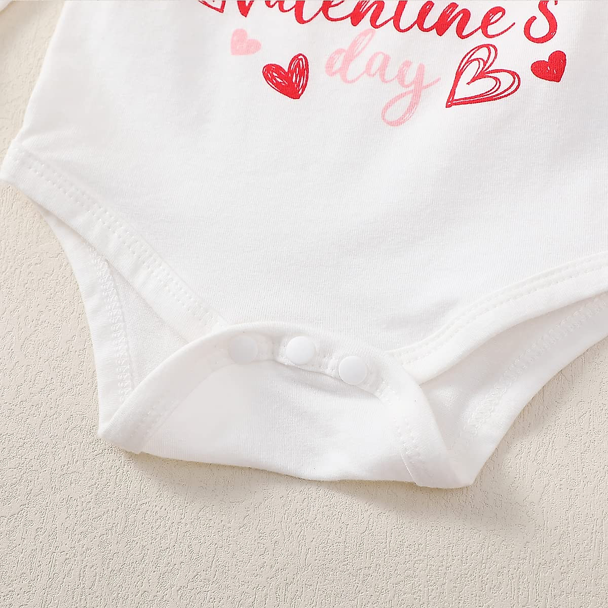 Aslaylme Newborn Girl Valentine Day Clothes Baby My 1st Valentine's Day Flare Pant Outfit (Red, 0-3 Months)