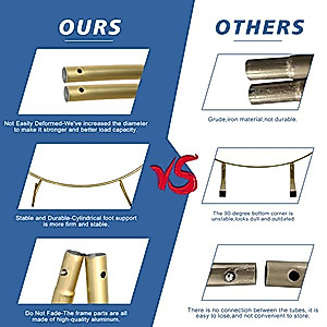 Round Backdrop Stand, 7.2FT Golden Circle Balloon Arch Stand Kit, Wedding Arch Frame Stand For Baby Shower Birthday Party Graduation Decoration