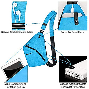 OSOCE Anti-Theft Waterproof Shoulder Backpack Sling Chest Crossbody Bag Cover Pack Rucksack Bicycle Sport