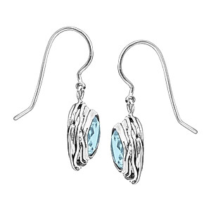 Silpada 'Hooked on Blue' Blue Cubic Zirconia Drop Earrings in Sterling Silver