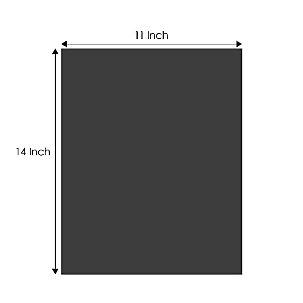 Golden State Art, Pack of 10, 1/16" Thickness Uncut Mat Matte Board Backing for Picture Frame, White Core (11x14, Black)