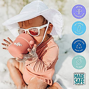 Pura my-my Silicone Sippy Cup - Training Cup, Reusable, Platinum Food Grade Medical Grade, Spill Proof Cups for Kids, Toddlers, Babies & Infants - 2-Pack Mint + Straw, Moss Combo