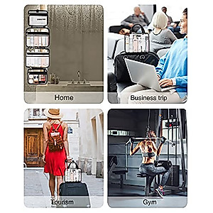 Hanging Toiletry Bag, Clear Travel Toiletry Bag with Detachable TSA Approved Clear Bag Airline 3-1-1 On Compliant Bag Large Makeup Bag for Men and Women (Black)