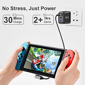 RREAKA Switch Dock Charger for Nintendo Switch/OLED, Portable TV Docking Station for Nintendo Switch 4K@60Hz HDMI/USB2.0/PD USB-C Fast Charging Ports, Portable Switch Dock Charger with USB-C Cable