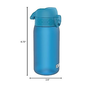 Ion8 Small Water Bottle, 350 ml/12 oz, Leak Proof, Easy to Open, Secure Lock, Dishwasher Safe, BPA Free, Carry Handle, Hygienic Flip Cover, Easy Clean, Odor Free, Carbon Neutral, Blue