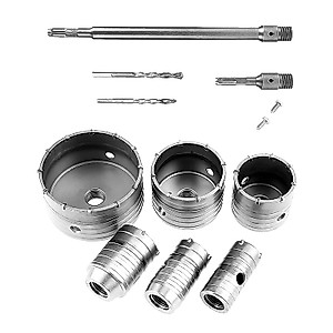 Drill Bit Set, 10pcs TCT Core Drill Bit Set SDS Plus Extension Shank Tungsten Masonry Diamond Hole Cutters for Concrete Stone Granite Marble Tiles Ceramic