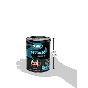 Lavazza Decaf Ground Espresso, Medium Roast, 8-Oz Cans (4 Pack) - Authentic Italian, Non GMO, Sweet & Fruity (Packaging May Vary)