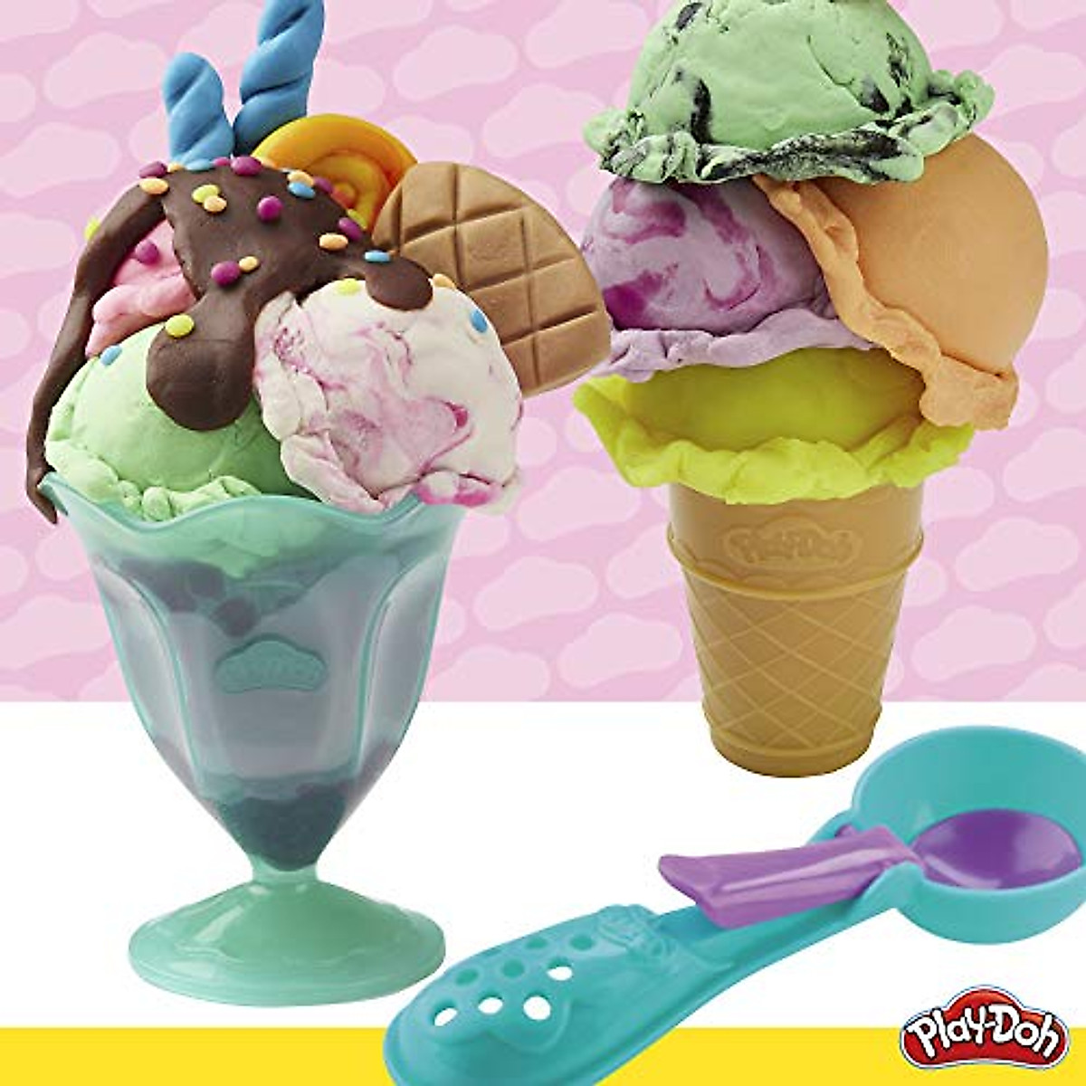 Play-Doh Bulk Ice Cream Theme 13-Pack of Non-Toxic Modeling Compound with Color Burst Plus 6 Tools (Amazon Exclusive)