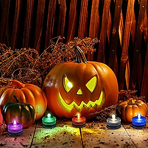 Rikiss Submersible Led Lights, Mini Tea Lights Led Underwater Lights for Vase Centerpiece Aquarium Lights for Fish Tank Pond Fountain for Inground Pools Bathtub Candles Light LED Lamp, RGB, 24pcs