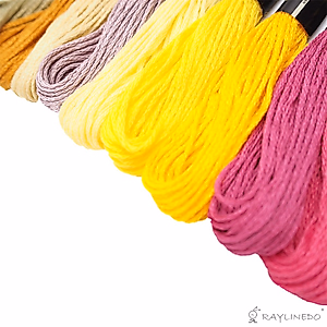 RayLineDo® Embroidery Thread 50 PCS Skeins Stranded Deal Embroidery Threads Embroidery Floss Threads, 50 x Assorted Coloured Skeins (Random Color)