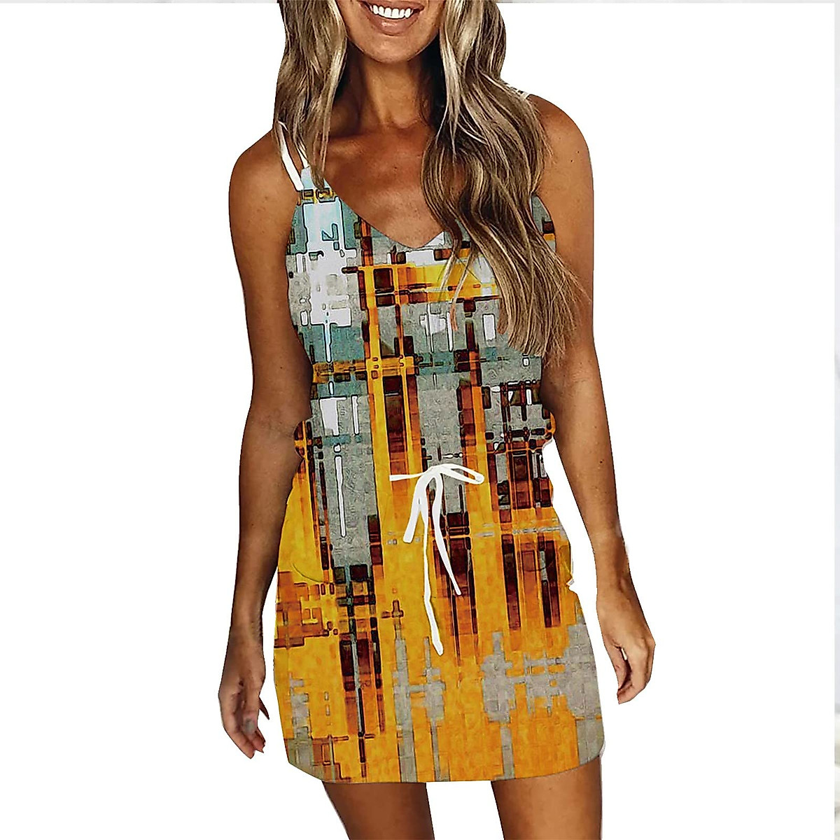 Cute Summer Dresses for Women Women's Casual Summer Short Sleeve Knee Length Mini Solid Color Pleated Dress