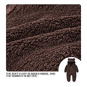 Mokitoni Baby Pram Boy Romper Winter Clothes Warm Snowsuit Coat Bear Hoodie 6 9 12 months
