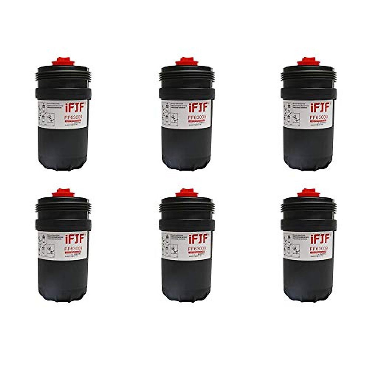 iFJF FF63009 Fuel Filter for 5303743 Replaces FF63008 Element FH22168 with Replacement for B/L Series Engine Filtration 10 Micron Dirt Holding Cap Protection Fuel System Life(Set of 6)