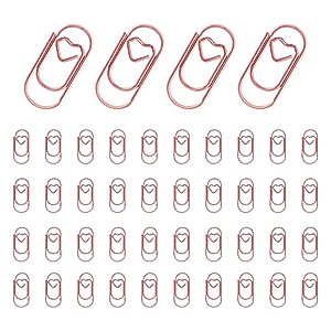 Jteyult 150 Pieces Gold Cute Paper Clips Mini Clips Heart Shaped Paperclips Bookmark Clips for Office Supplier School