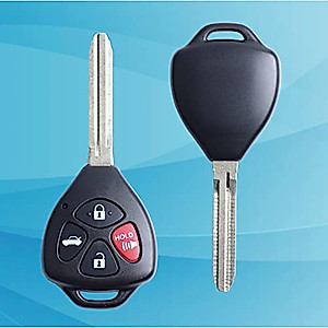 Keyless Entry Remote Control Key Fob Uncut Blade Fit for 2007 2008 2009 2010 Toyota Camry LE FCCID: HYQ12BBY 4D67 Chip 314.4Mhz Set of 2