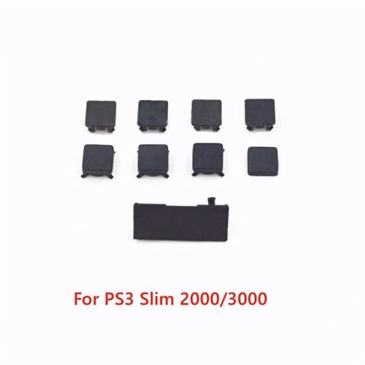 Rubber Feet Plastic Button Screw Cap Cover Replacement for PS3 Slim 2000 3000Console(9 in 1)