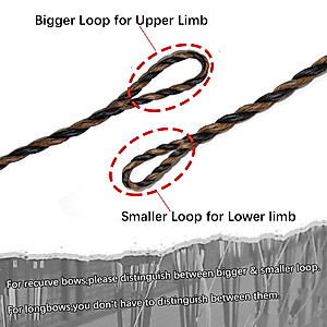 D97 Bow String Replacement for Traditional Longbow and Recurve Bow Bowstring by Lightning (Khaki, AMO 60")