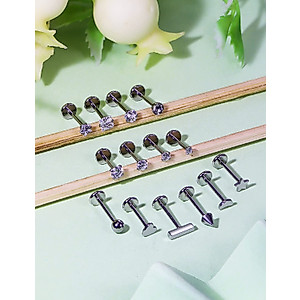 Vsnnsns 20G Threadless Push in Nose Rings for Women Men 316L Surgical Stainless Steel L Shaped Nose Studs Screw Bone Nose Rings Piercings 20 Gauge Nostril Piercing Nose Studs Jewelry 2.5mm CZ Silver