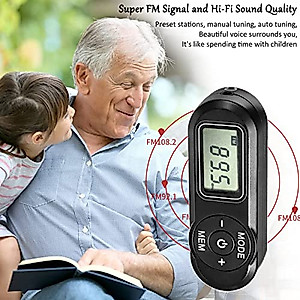 SWDSTP Personal FM Walkman Radio, Mini Digital Tuning Portable Radio with Headphones Belt Clip LCD Display, Pocket Radio for Walking Jogging, Upgrade Volume Control