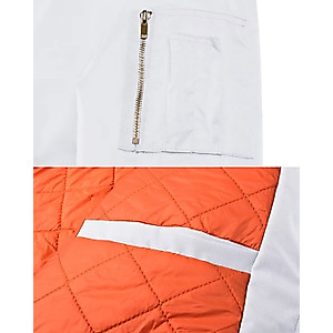 KEFITEVD Mens Bomber Jacket Quilted Jacket Winter Active Coat Lightweight Military Outerwear Varsity Jackets Warm Padded Coats