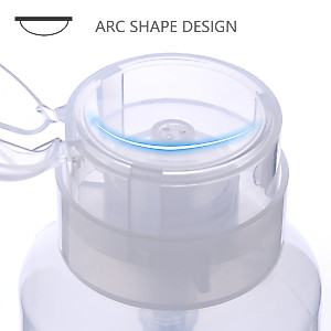 Biutee Cleaner Bottle Clear Bottle 1 PCS Push Down Empty Lockable Pump Dispenser Bottle for Nail Polish and Makeup Remover 200ml (1 PCS)