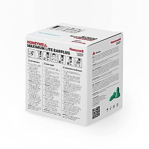 Howard Leight by Honeywell Maximum Lite Low Pressure Disposable Foam Earplugs, 200-Pairs (LPF-1), Green