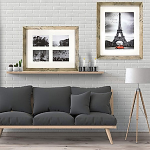 Art Emotion Farmhouse Rustic Woodgrain Style High Profile Picture Frame, Frame Height 1.75", 2 mm Reinforced Glass Light Oak Finish 16x20 Frames for 11x14 and 5x7 Photos, Pack of 2