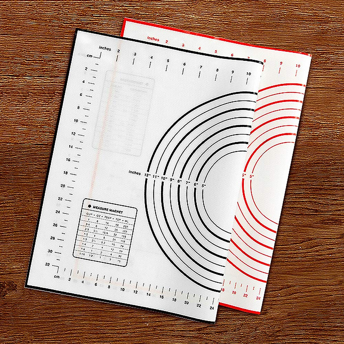 Maserfaliw Baking Mat Rolling Sheet Silicone Baking Mat Pad Non-Stick Bakeware Flour Pastry Carpet - Red 26 x 29cm, Essential for Home Life, Can Be Used As