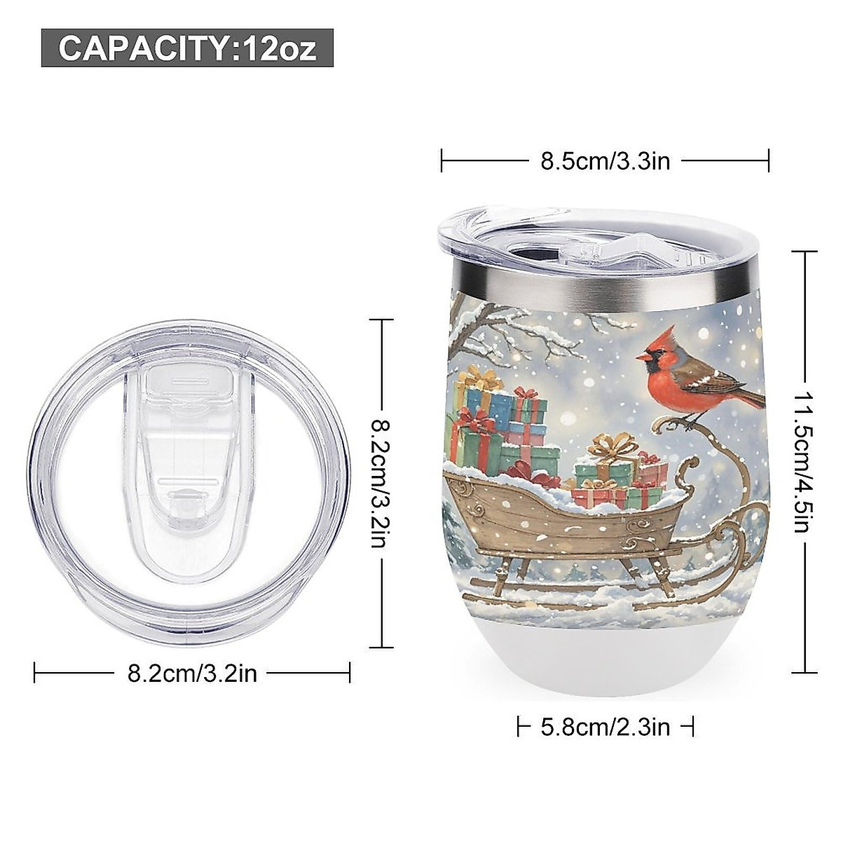 BWQHJKY Insulated Tumbler, Guard The Gifts Print 304 Stainless Steel Thermal Cup Durable & Reusable Travel Mug for Home, Office, And Outdoor Use