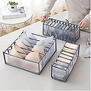 QRTU Washable Wardrobe Clothes Organizer, Jeans Compartment Storage Box,Foldable, Easy To Clean,Save Space Closet ?Drawer Organizer ,for Legging T-Shirt Underwear Socks. (Bra storage box)