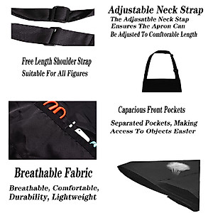 POTALKFREE Funny Aprons for Women with 2 Pockets, Queen of The Kitchen, Adjustable Bib Water Resistant Cooking Chef Apron, Gifts for Mom, Wife, Friends