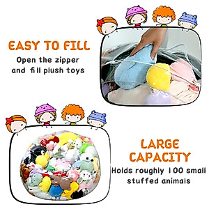 Clear Stuffed Animal Storage Bean Bag Chair Cover for Kids, Extra Large Waterparoof Beanbag Chair Cover with Zipper, PVC Bean Bag Chair for Children Plush Toys Storage & Organizing