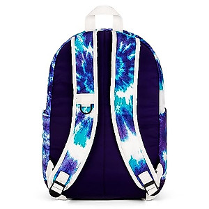 Choco Mocha Tie Dye Backpack for Girls Travel School Backpack 17 Inch, Green Purple